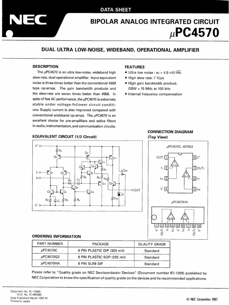 NEC UPC4570HA Datasheet | PDF