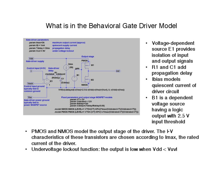What Is in The Behavioral Gate Driver Model | PDF