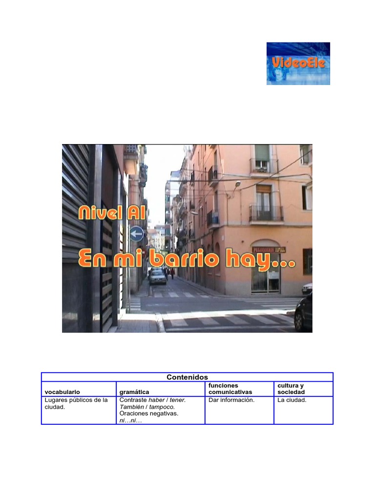 Vocabulario y Gramática del Barrio A1 | PDF | Ciencias sociales | Arte