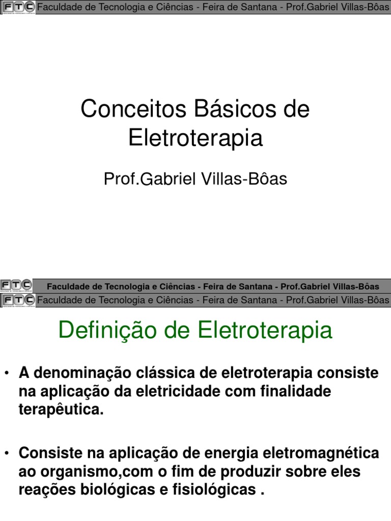 Conceitos Básicos de Eletroterapia PDF | PDF | Eletricidade | Física