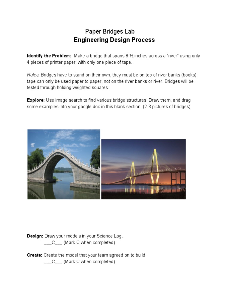 Build a Paper Bridge Challenge | PDF
