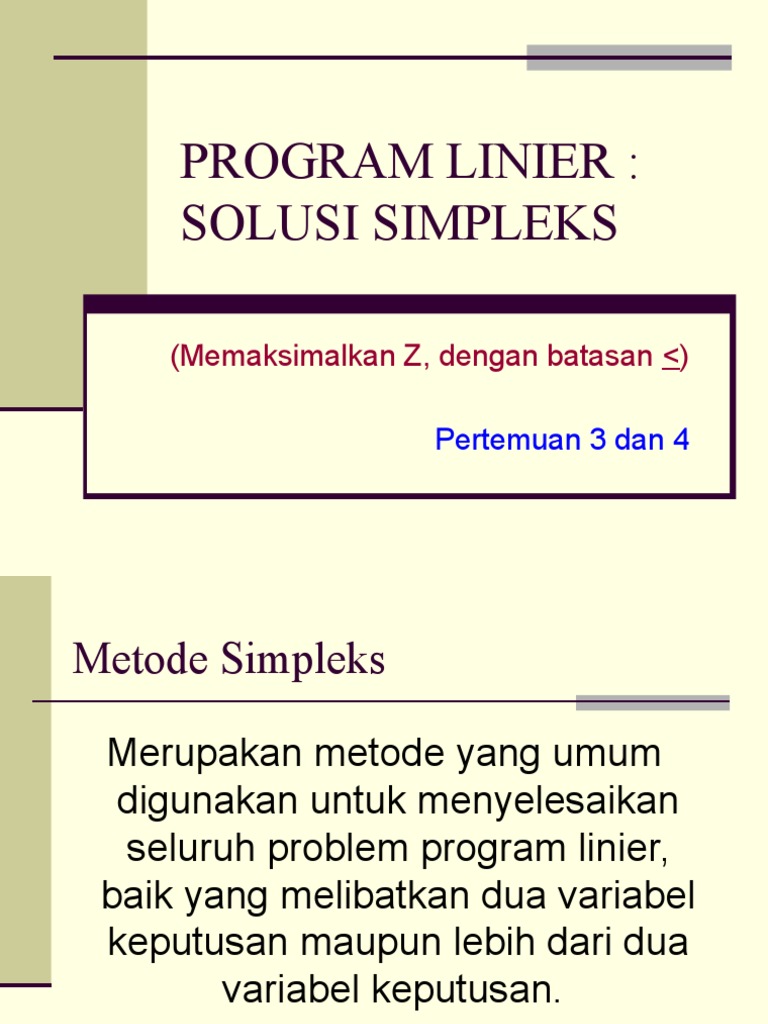 Metode Simpleks | PDF