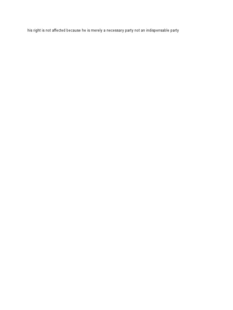 His Right Is Not Affected Because He Is Merely A Necessary Party Not An ...