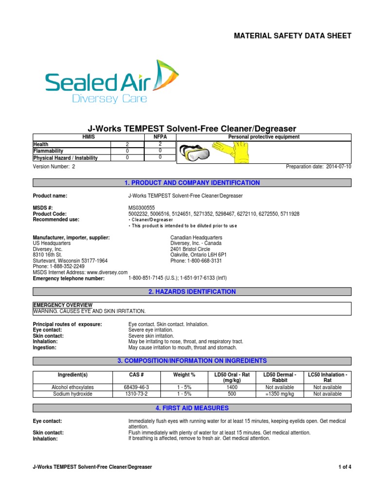 J-Works TEMPEST Solvent-Free CleanerDegreaser | PDF | Personal ...