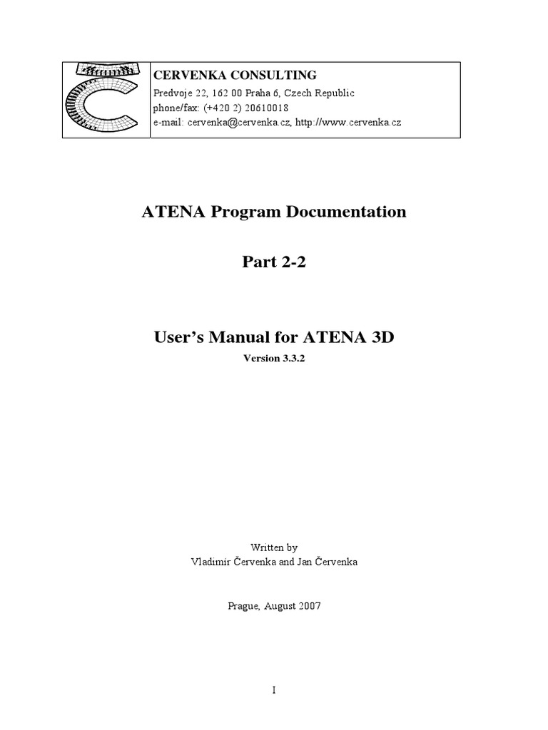 ATENA 3D User Manual Version 3.3.2 | PDF | 3 D Computer Graphics | Menu ...