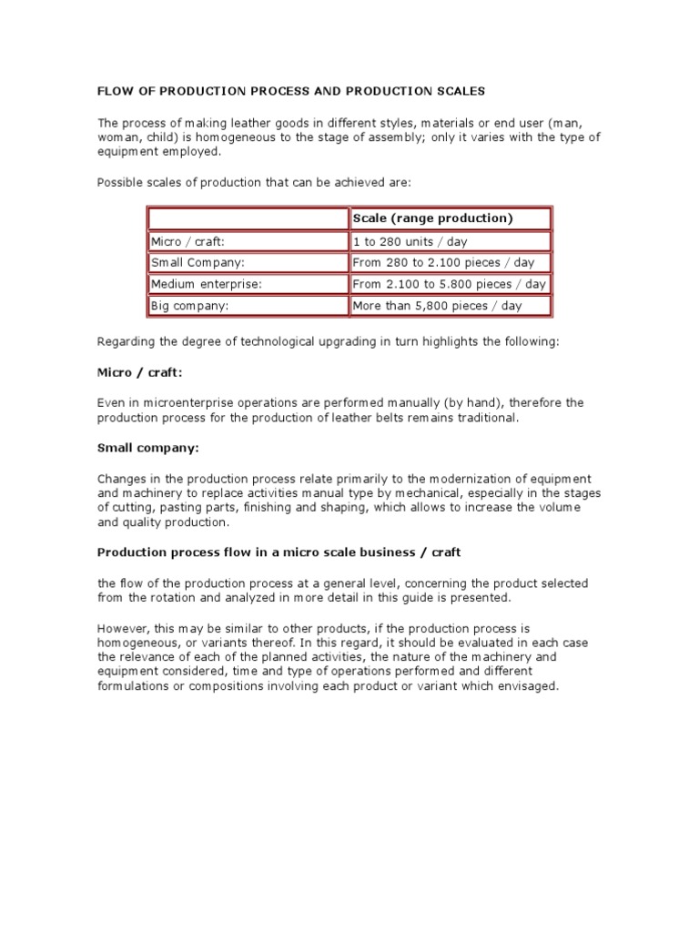 Flow of Production Process and Production Scales | PDF | Inventory ...