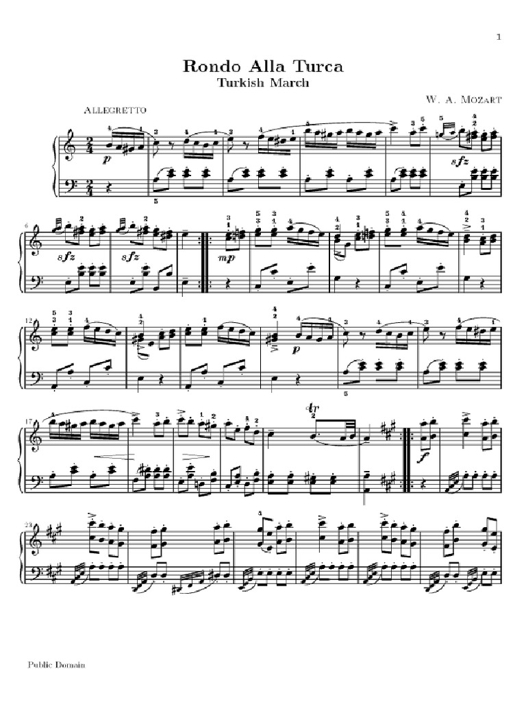 Mozart - Partitura Marcha Turca | PDF