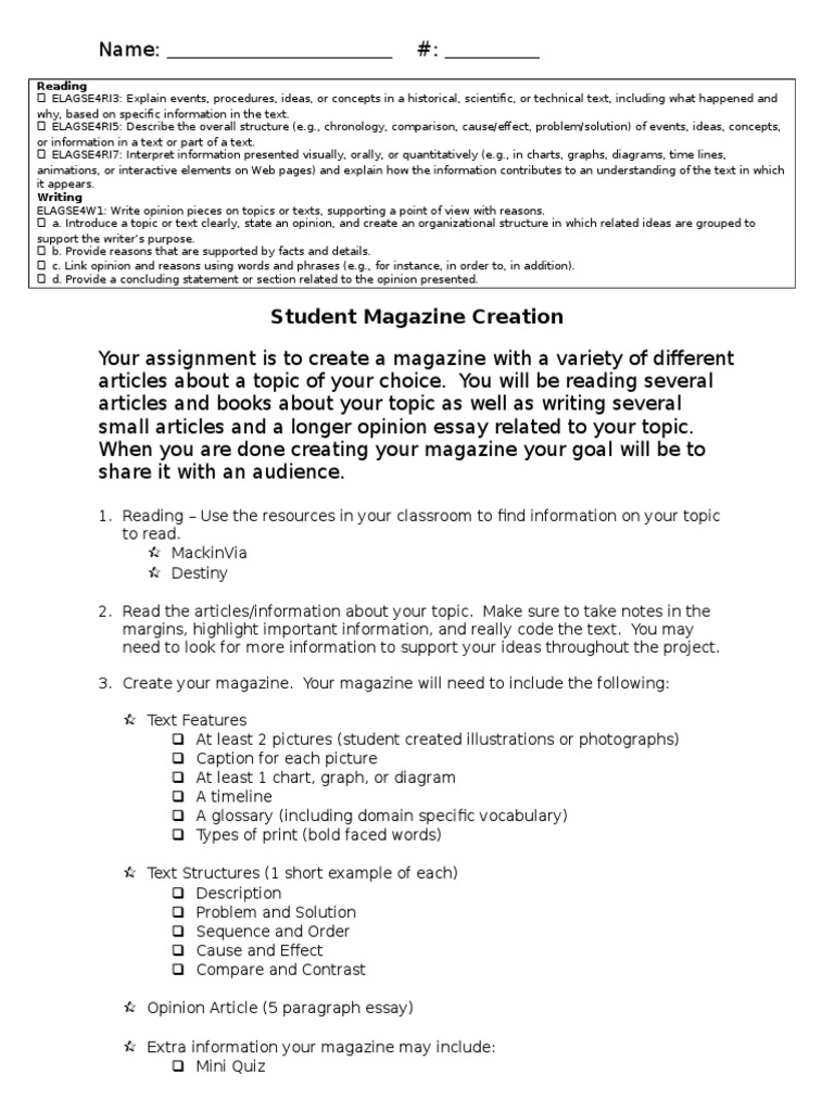 Magazine Project | PDF | Essays | Information