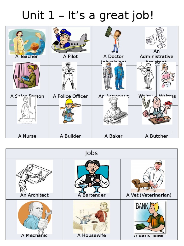 Unit 1 - It's A Great Job! | PDF | Adverb | Verb