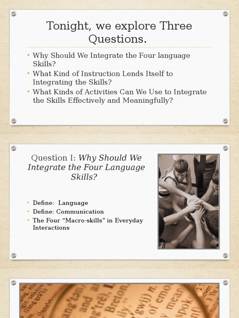 Four Skills Presentation | PDF | English As A Second Or Foreign ...