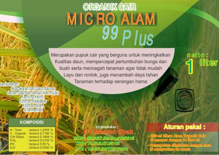 Label Pupuk Finis | PDF