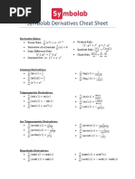 Derivatives Cheat Sheet Guide | PDF | Combinatorics | Elementary Mathematics