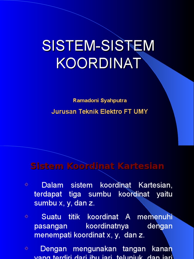 TAE1 Sistem-Sistem Koordinat | PDF