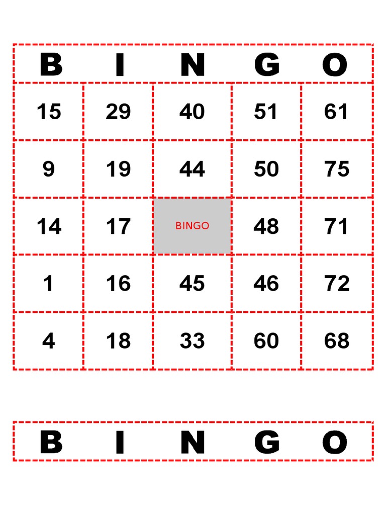 Bingo de Numeros Ele Español | PDF