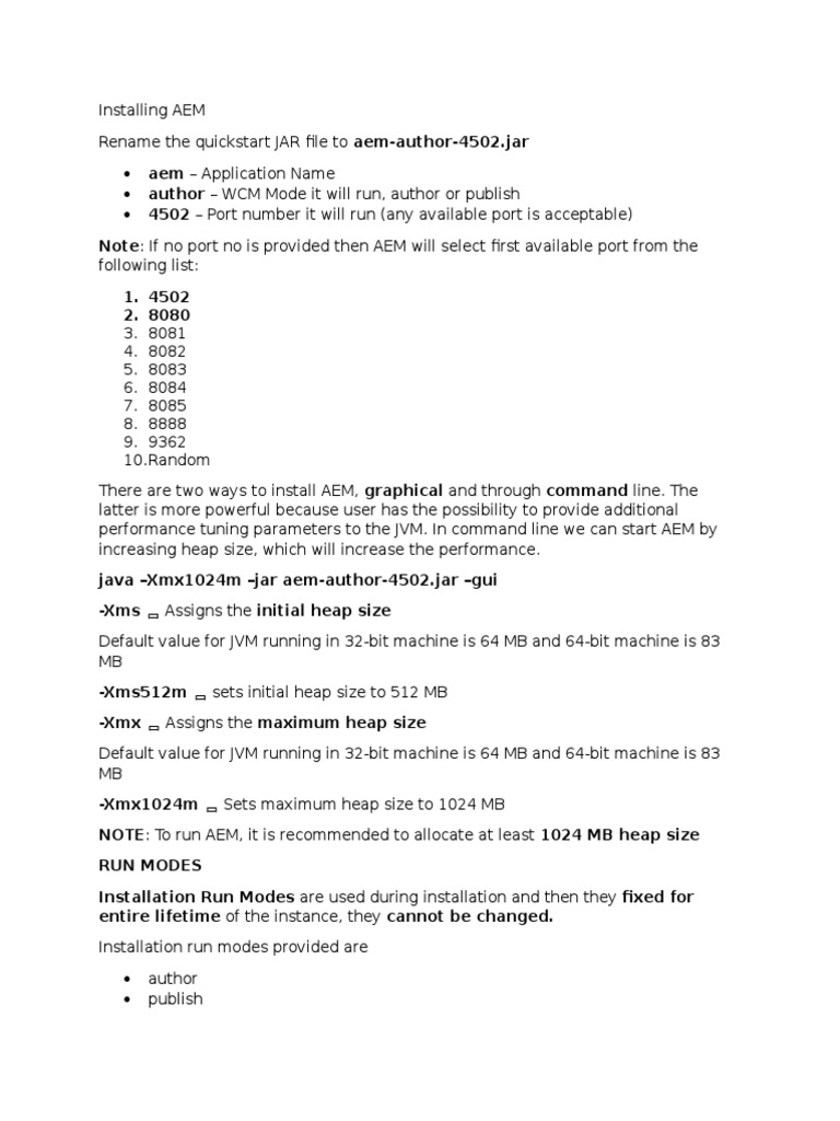 AEM Installation Guide and Configuration | PDF | Apache Http Server | Command Line Interface