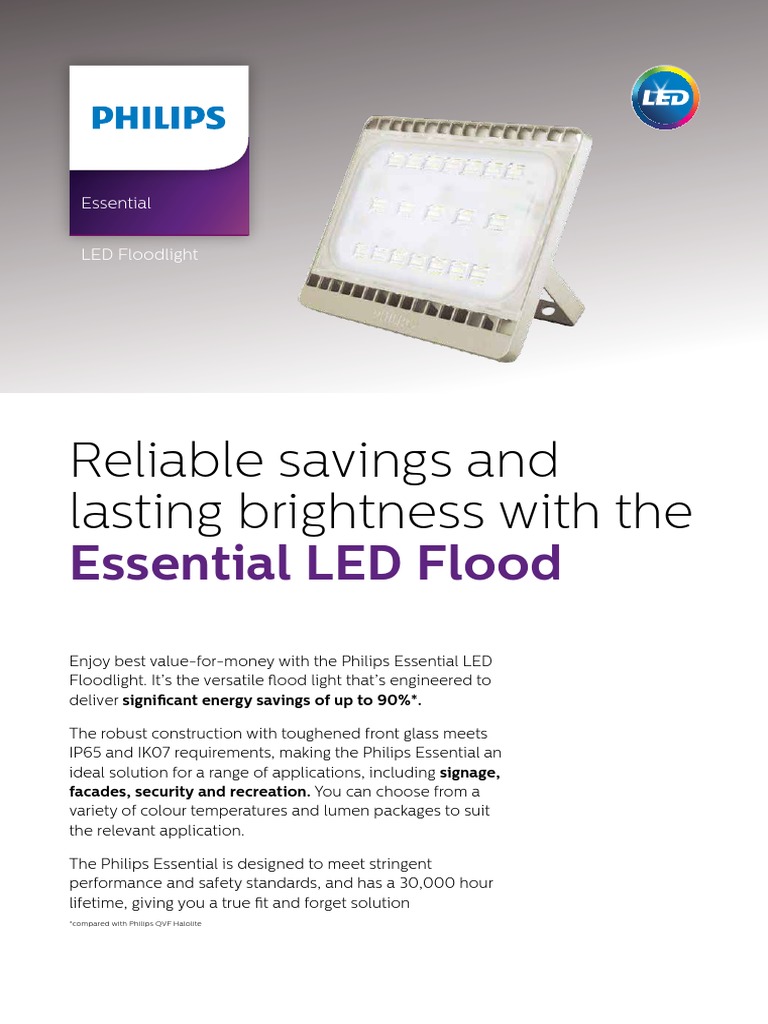 Philips Essential Flood Data Sheet | PDF | Nature