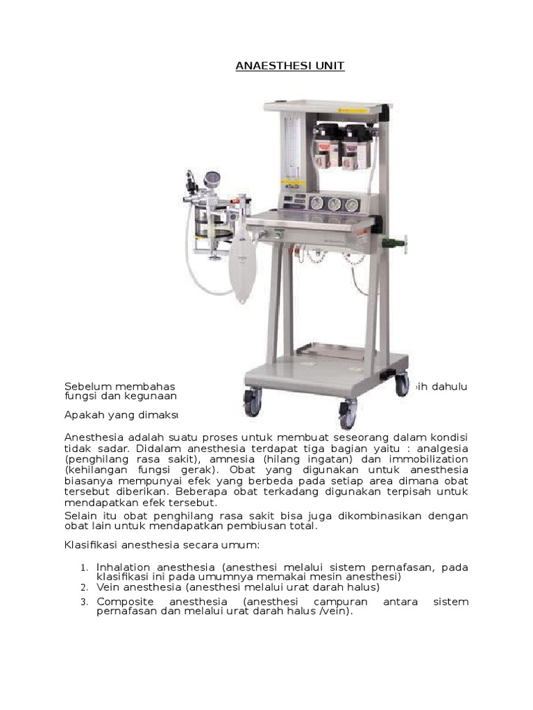 Pembahasan Lengkap Mesin Anaestesi | PDF