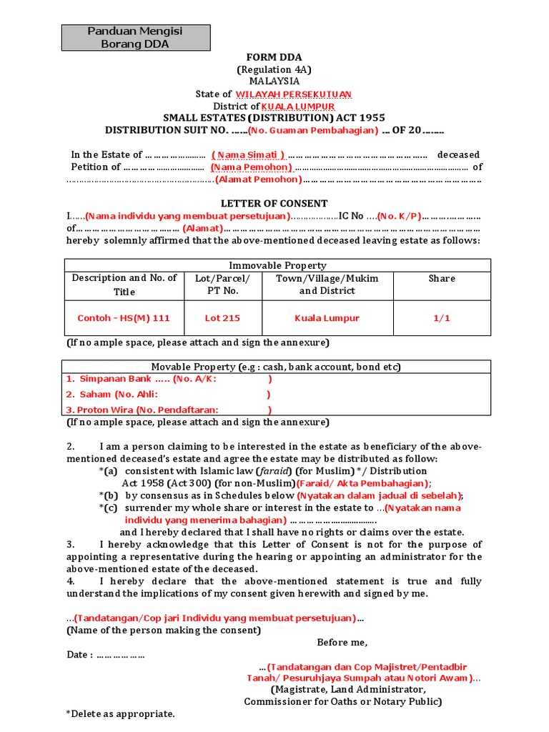 Guide DDA Form | PDF | Virtue | Civil Law (Common Law)