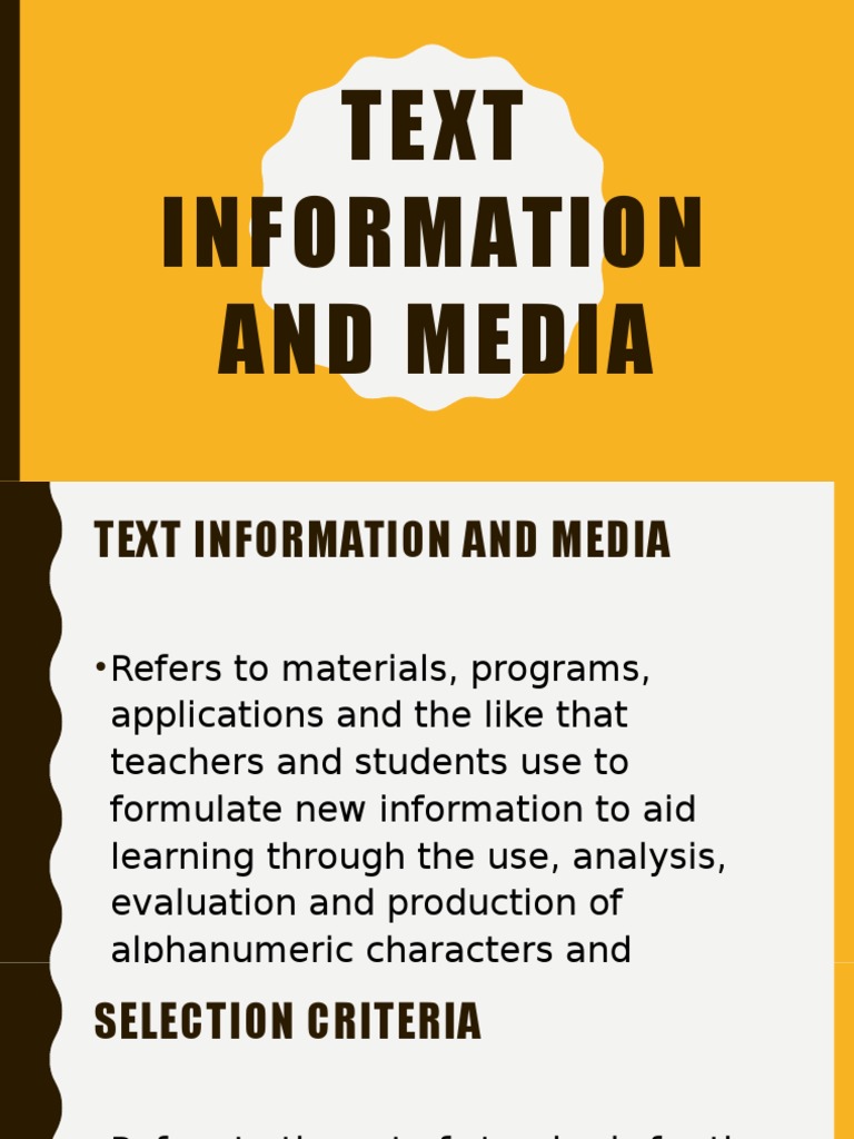 Understanding Text Information and Media | PDF | Art