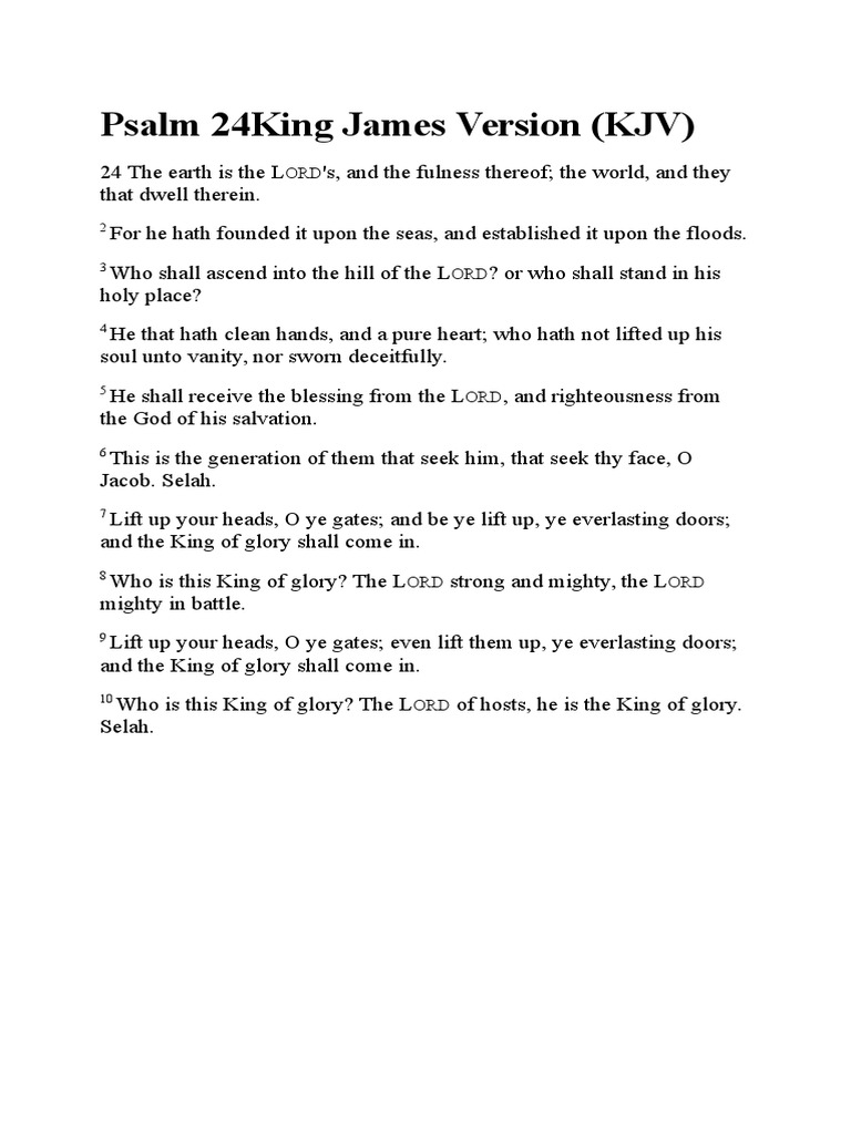 Psalm 24king James Version | PDF