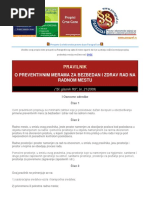 Pravilnik o Postupku Pregleda I Provere Opreme Za Rad I Ispitivanja Uslova Radne Okoline | PDF
