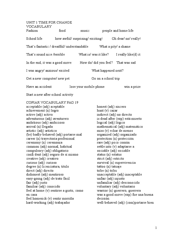 Unit 2 Time For Change | PDF