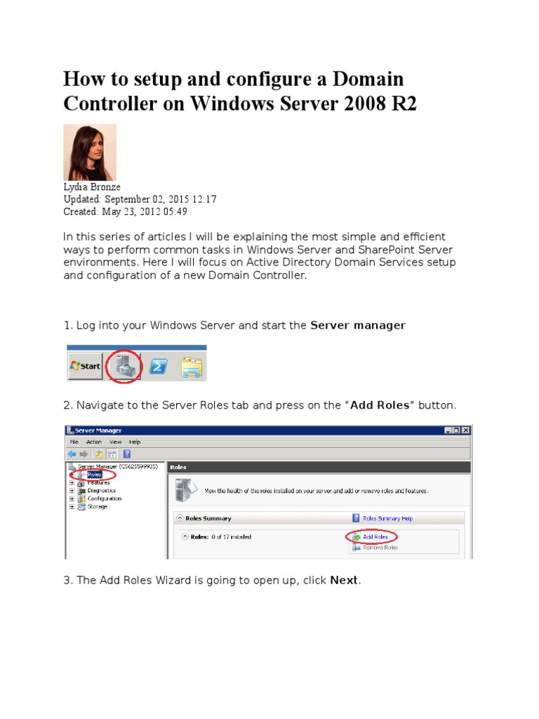 Configure Domain Controller on Windows 2008 | PDF | Ip Address | Active ...