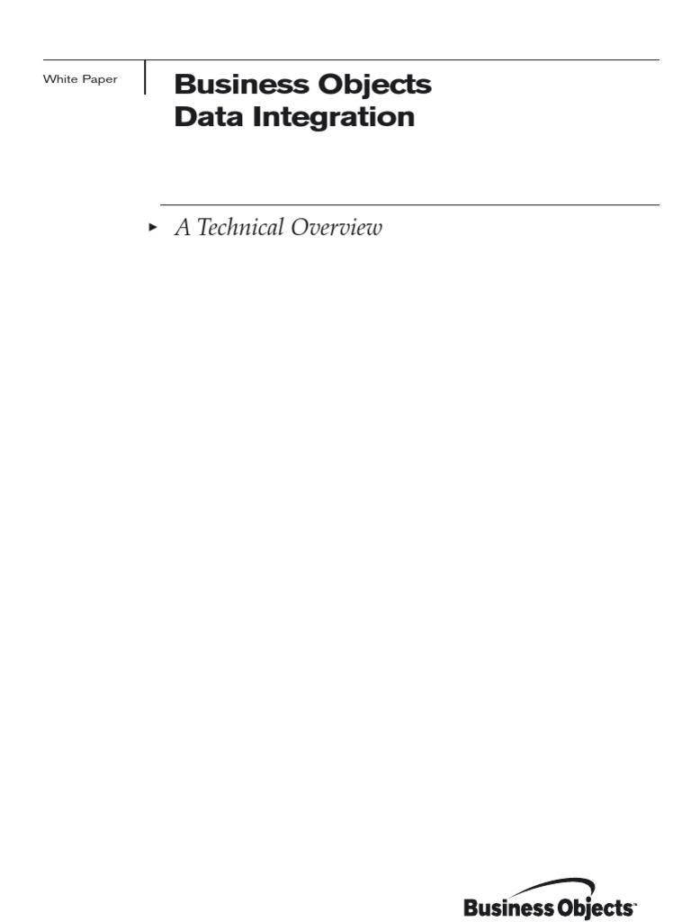 Business Objects Data Integration: A Technical Overview | PDF