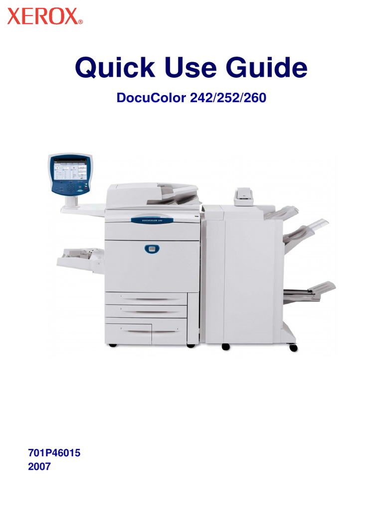 Quick Use Guide: Docucolor 242/252/260 | PDF | Business | Computers