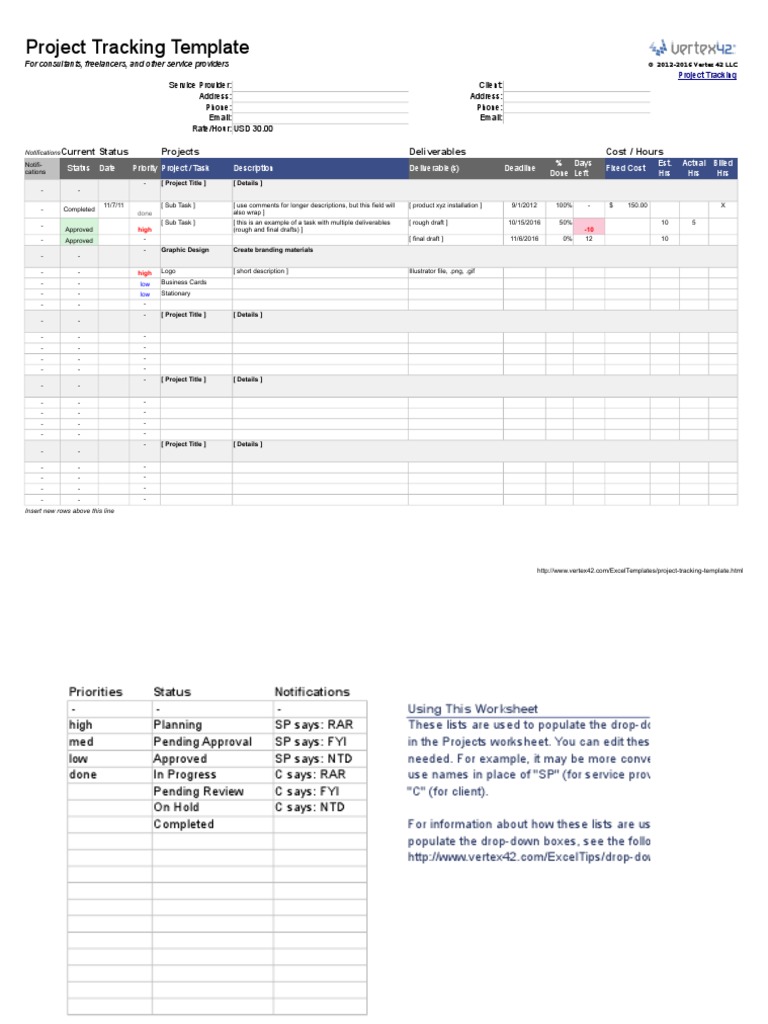 Project Tracking | PDF | Spreadsheet | Computing