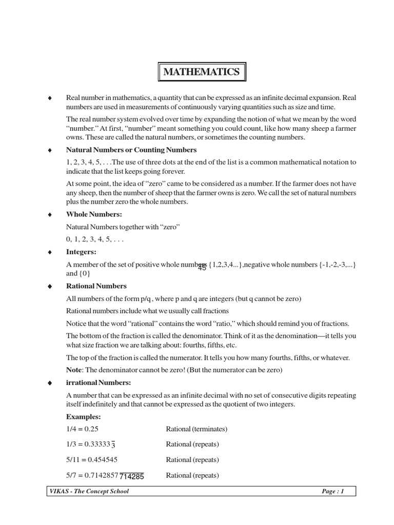 Enrichment Course (Maths) | PDF | Fraction (Mathematics) | Rational Number