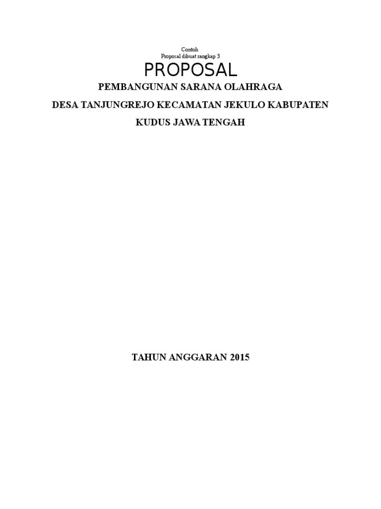 Contoh Proposal Desa | PDF