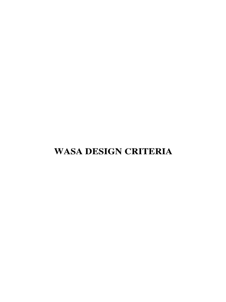 Wasa Design Criteria | PDF | Sanitary Sewer | Pumping Station