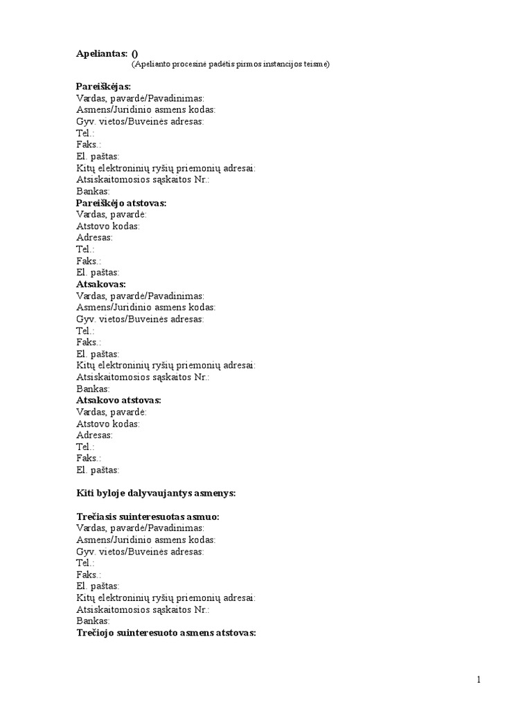 Apeliacinis Skundas | PDF