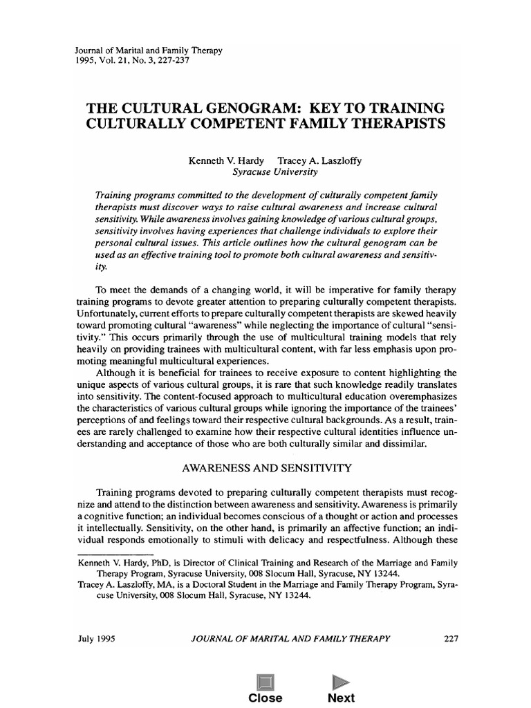Cultural Genogram Key to Training Therapists | PDF | Family Therapy ...