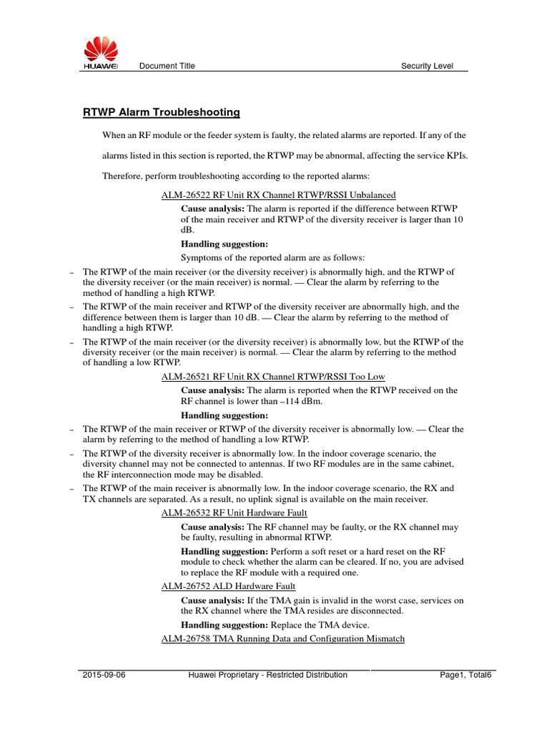 On Site RTWP Trouble Shooting Guide | PDF | Antenna (Radio ...