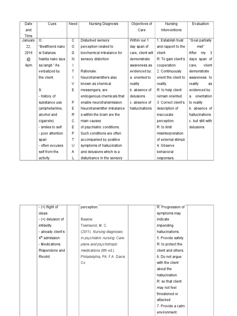 Disturbed Sensory Perception | PDF