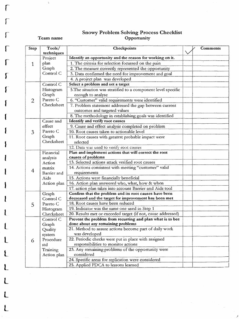 Snowy Problem Solving Process Checklist: A Comprehensive Tool for ...