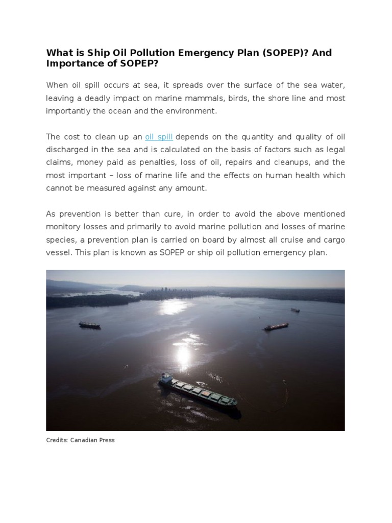 What Is Ship Oil Pollution Emergency Plan (SOPEP) ? and Importance of ...