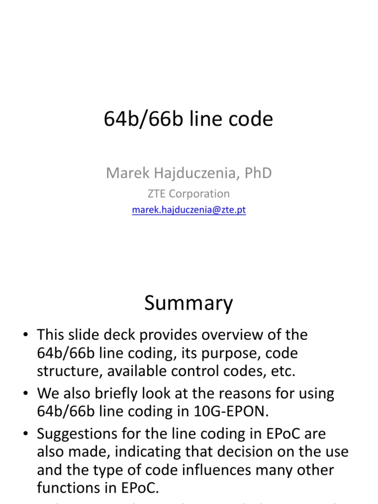 64b 66b Encoding | PDF | Code | Telecommunications Standards