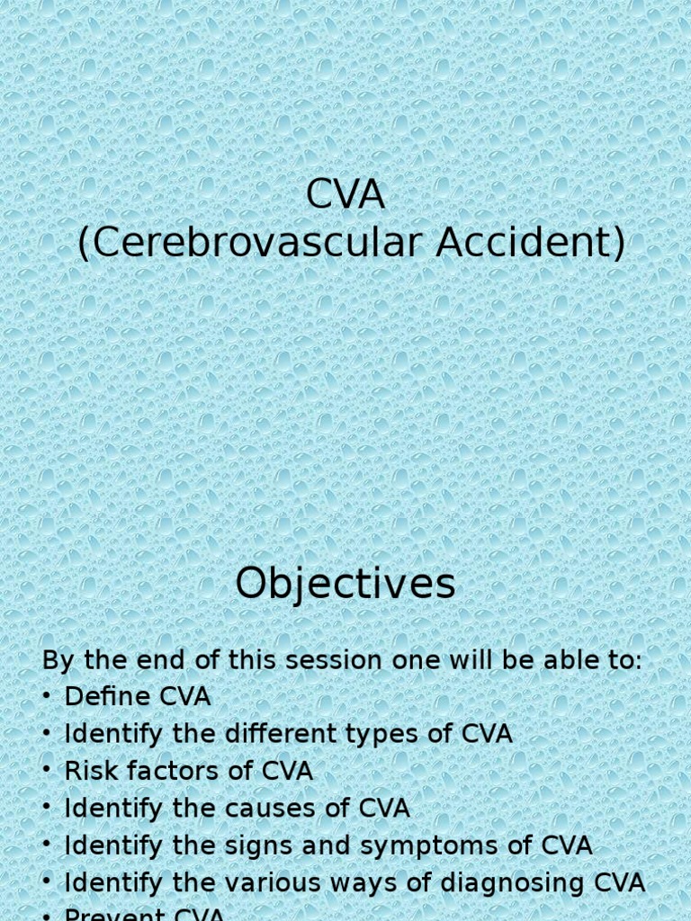 Cva | PDF | Stroke | Thrombosis