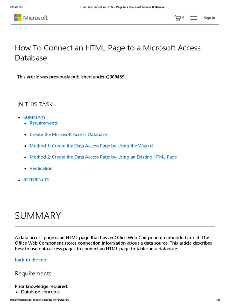 How To Connect An HTML Page To A Microsoft Access Database | PDF ...