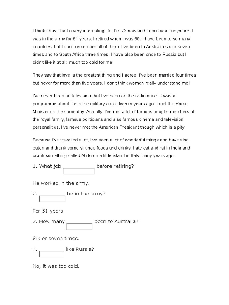 Present Perfect Text | PDF