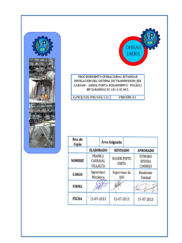 2 POE VyP ICE-SGS-PRS-003-122 Nivelación Del Sistema de Transmisión ...