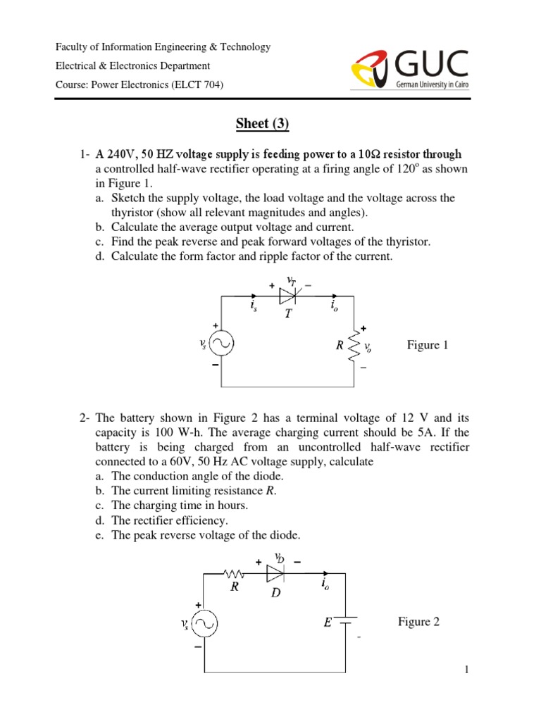 Sheet 3 | PDF | Rectifier | Computer Engineering