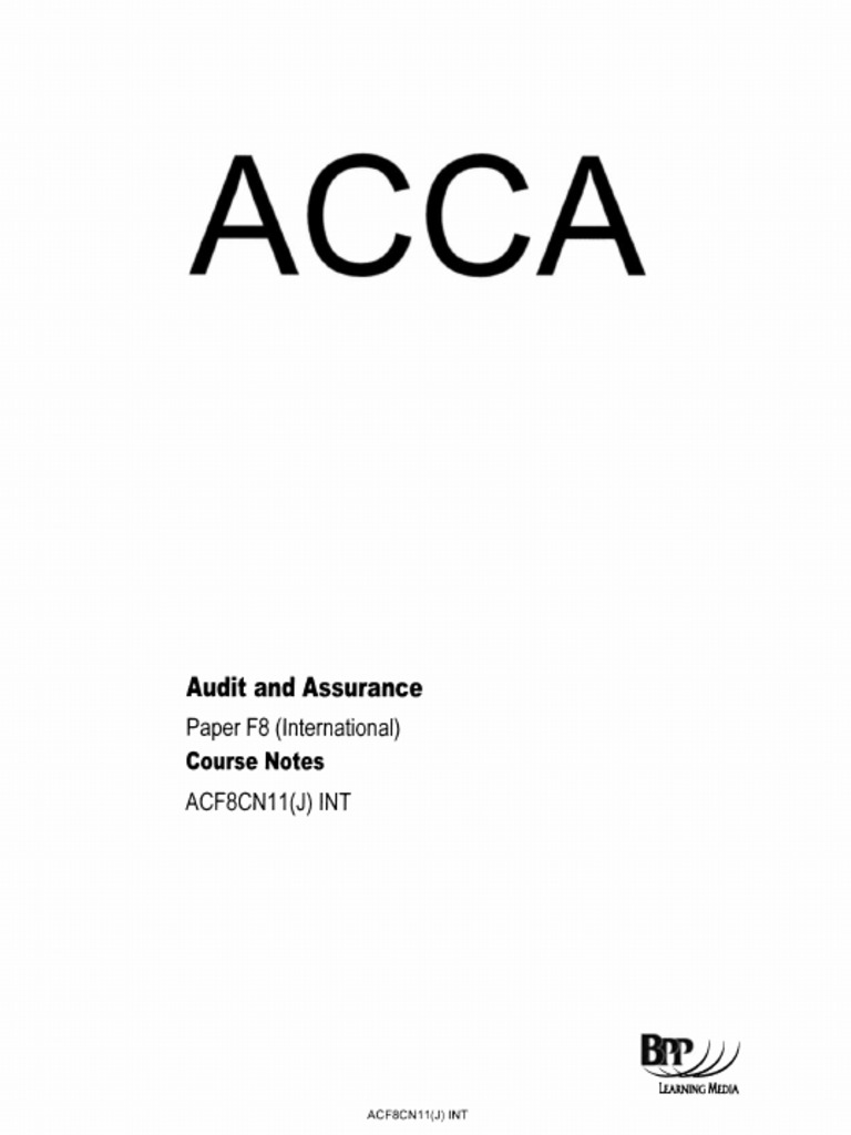 ACCA-F8-Course-notes BPP PDF | PDF