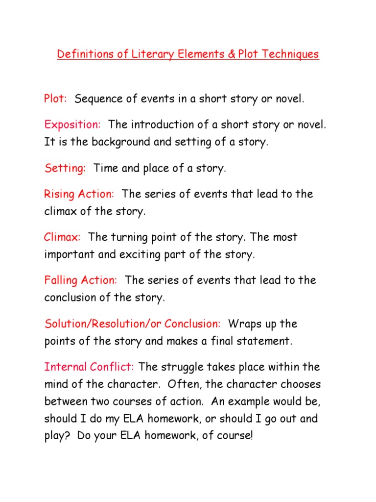 Definitions of Literary Elements | PDF | Language Arts & Discipline