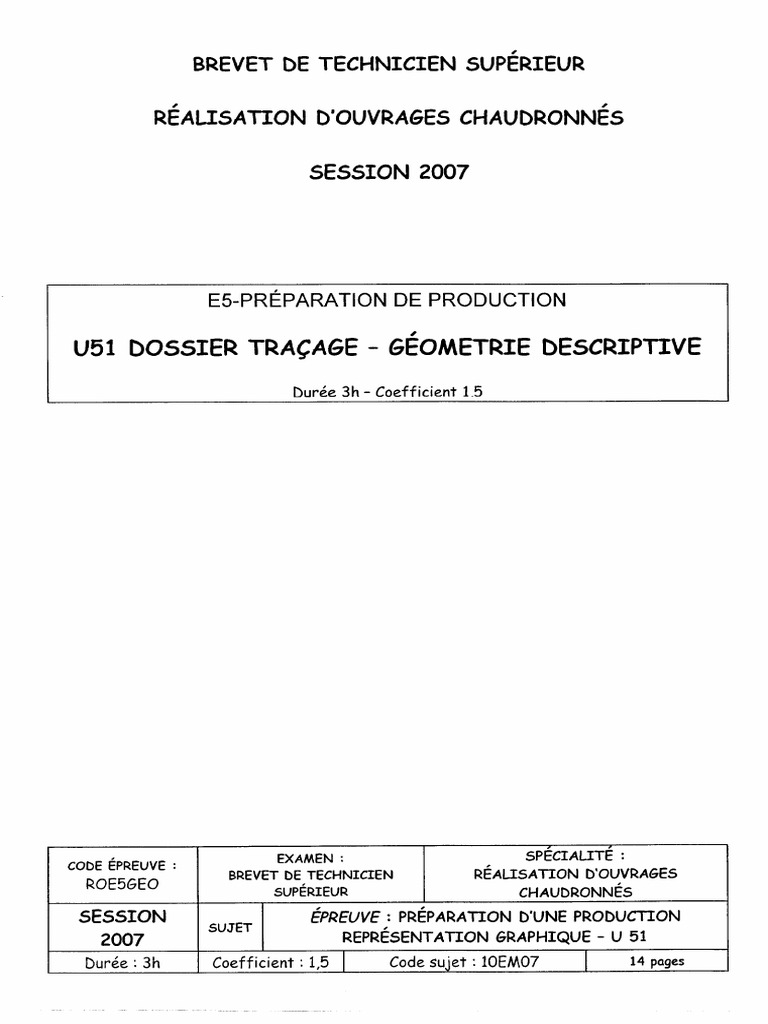 Bts Roc Tracage Descro 2007 Ve | PDF