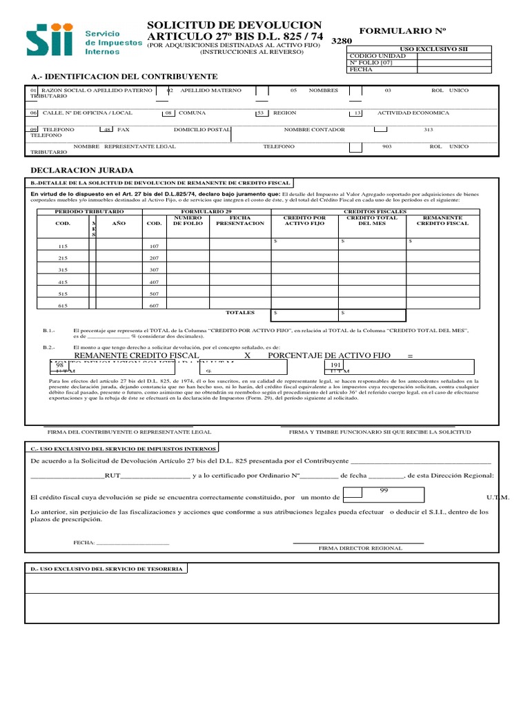 Formulario 3280 SII