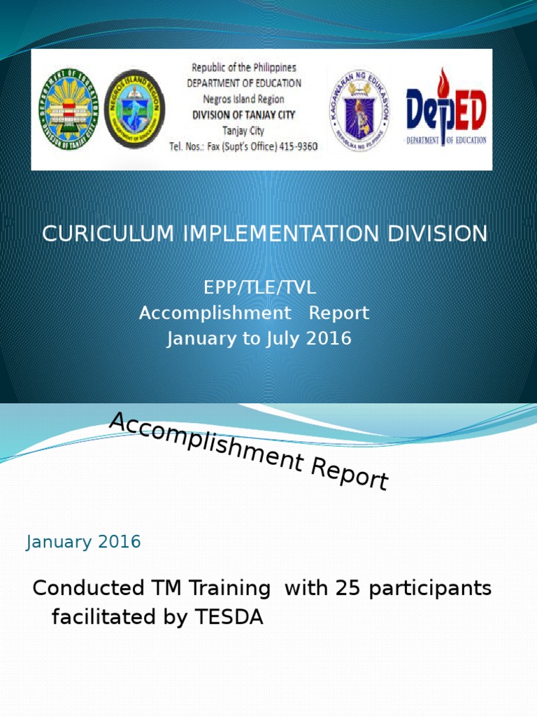 Accomplishment Report in TLE | PDF | Educational Technology | Cognition